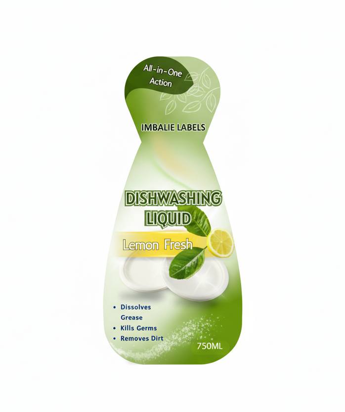Dishwashing Liquid Printed Label (750ml )– Minimal Design – Imbalie Labels