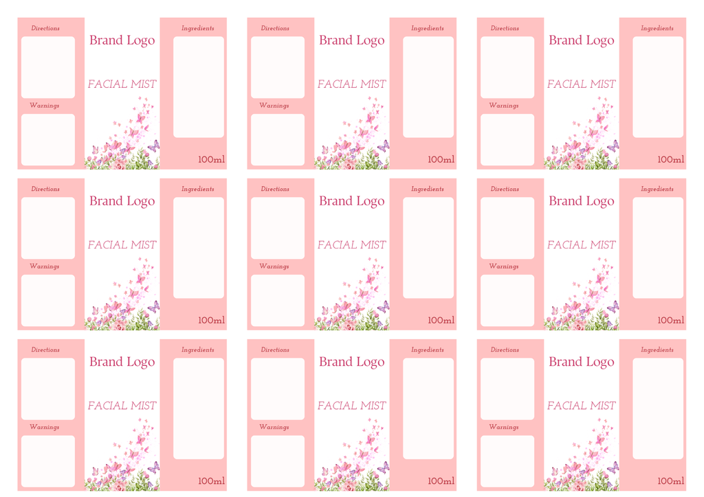 Facial Mist Labels Water-Resistant Gloss | Imbalie Labels SA
